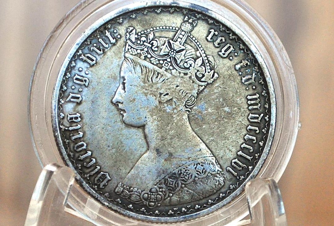 1856 Great Britain Florin - VF+ Detail - Gothic Florin - Silver Florin ...