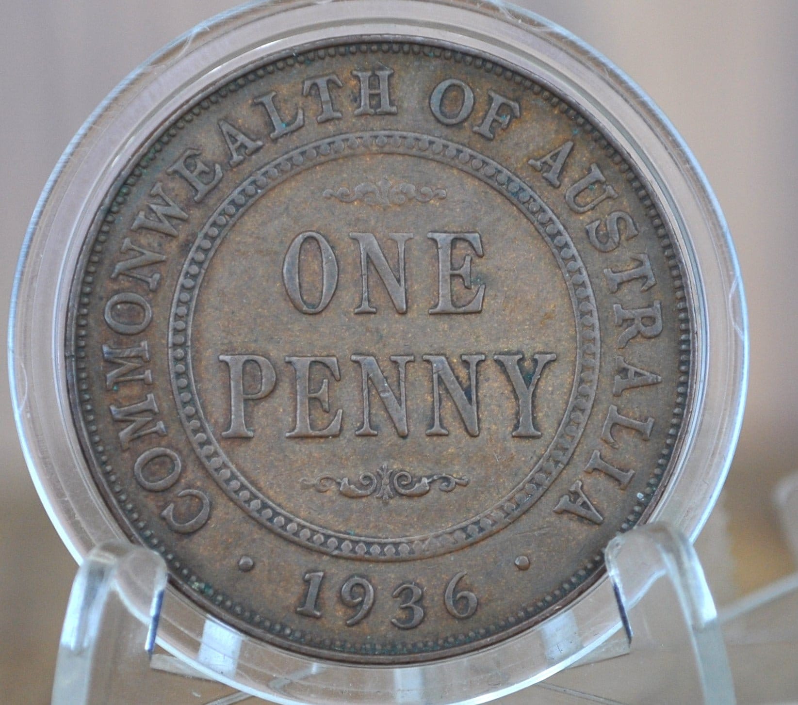 1936 Australian One Penny - XF - King George - Australian One Cent 1936 ...