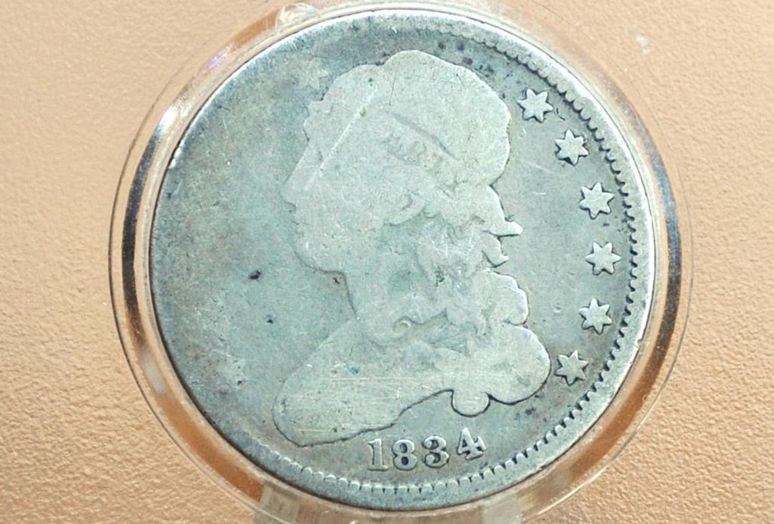 1834 Capped Bust Quarter- Good; Great Reverse Detail - 1834 US Quarter ...