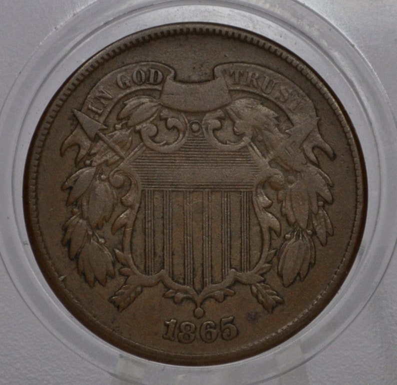 1865 Two Cent US Coin - G-XF (good to Extremely Fine) Choose by Grade ...