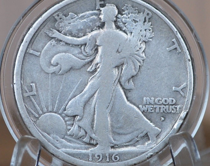 1916-D Walking Liberty Silver Half Dollar - G (good) - Key Date ...