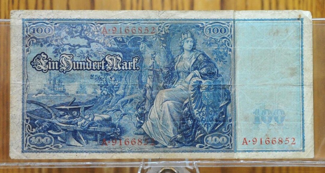 1910 100 Mark German Paper Note - Reichsbanknote - Great Condition, Red ...