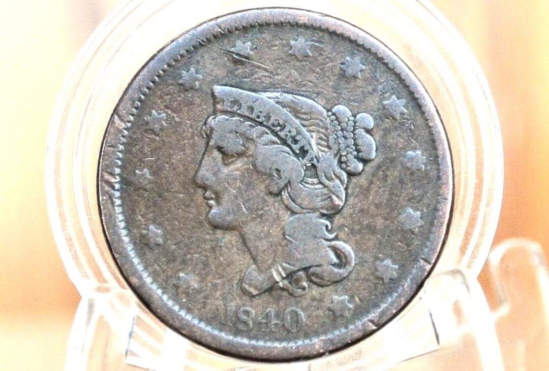 1840 Braided Hair Large Cent - Choose by Grade / Coin - 1840 Coronet ...
