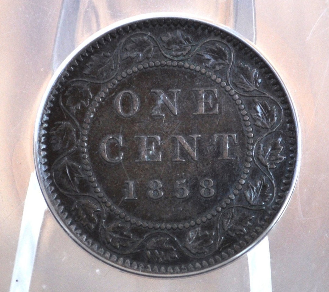 1858 Canadian Cent XF45 Grade, ANACS Certified - 1858 Canada One Cent ...