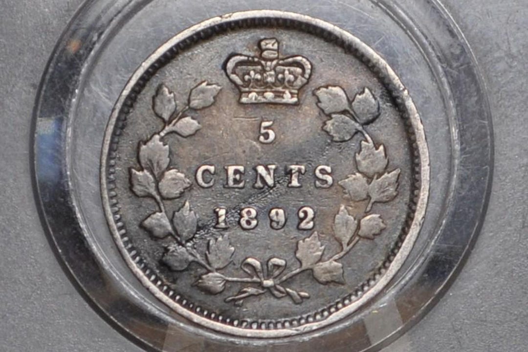 1892 Canadian Silver 5 Cent Coin - Choose by Grade / Condition - Queen ...
