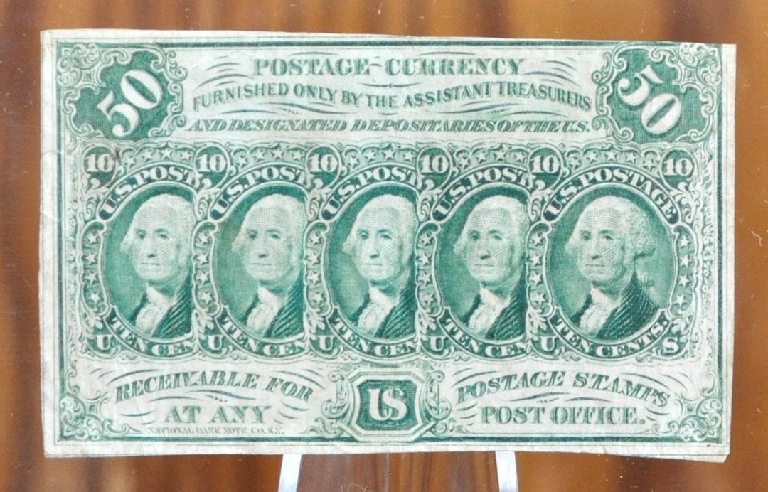 1st Issue 50 Cent Fractional Currency (fr#1312) - AU Grade/condition ...