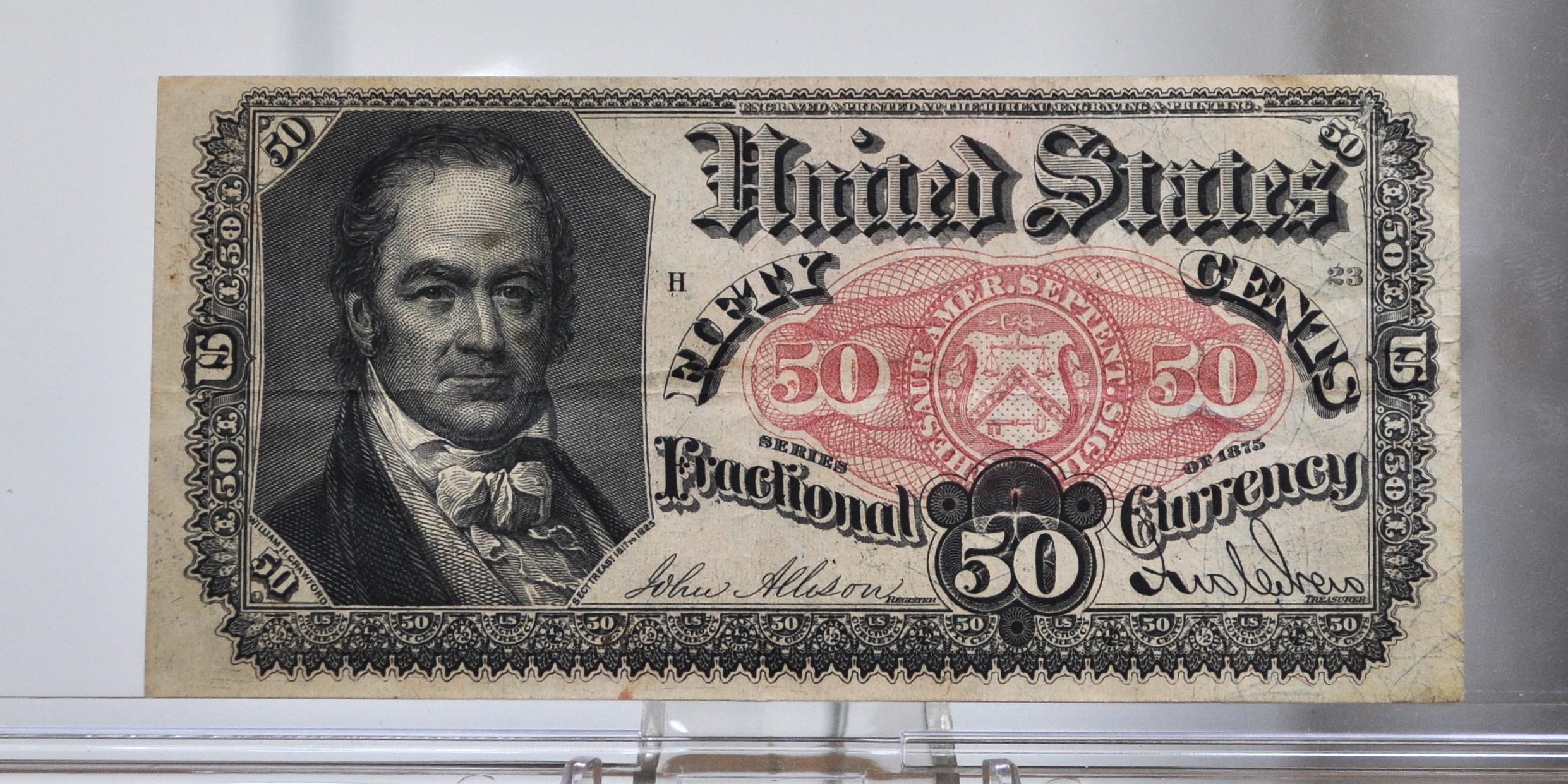 Fifth Issue 50 Cent Fractional Note 1381 (fr#1381) - Choose by Grade ...
