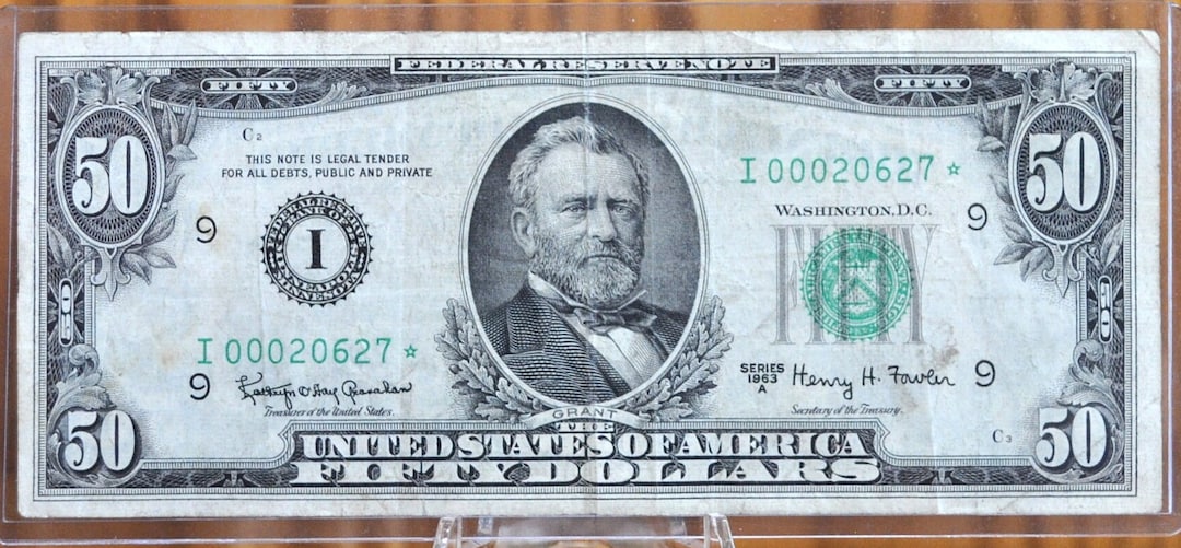 1963-A 50 Dollar Star Note Fr#2113-i* - XF - Minneapolis Rare Star Note ...