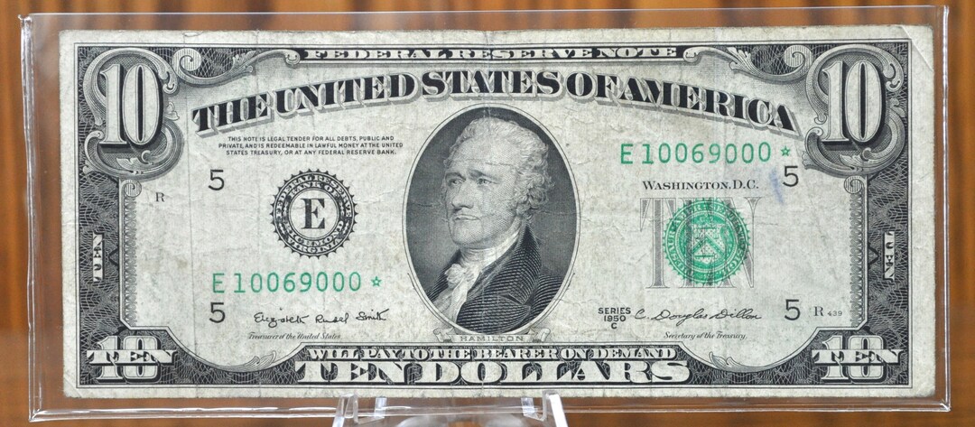 1950-C 10 Dollar Star Note Richmond Fr2013e - F (fine) - Rare Note ...