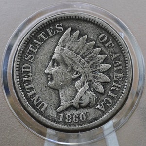 1860 Indian Head Penny - Choose by Grade - Round Bust 1860 - Second ...