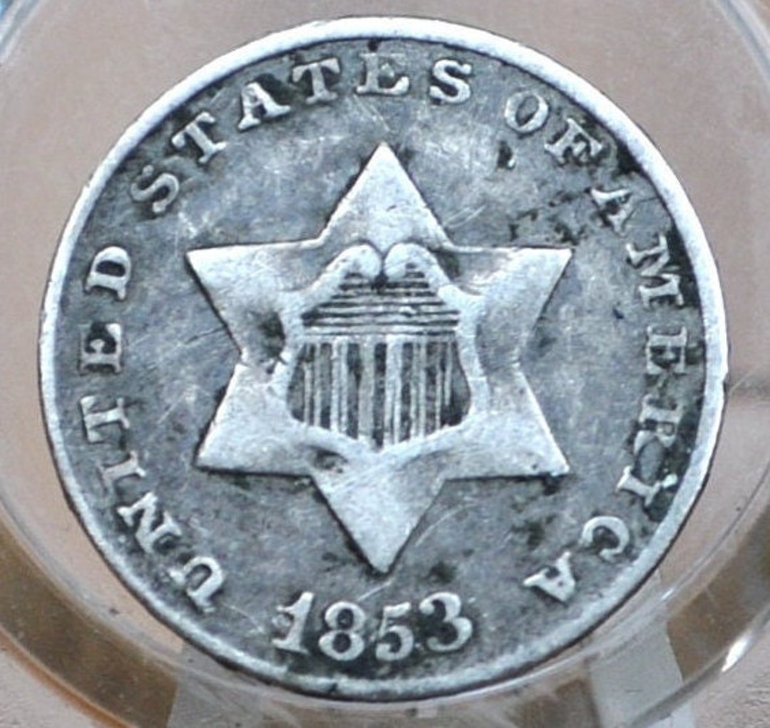 1853 Three Cent Silver US Coin Choose by Grade / Coin 1853 3 Cent ...