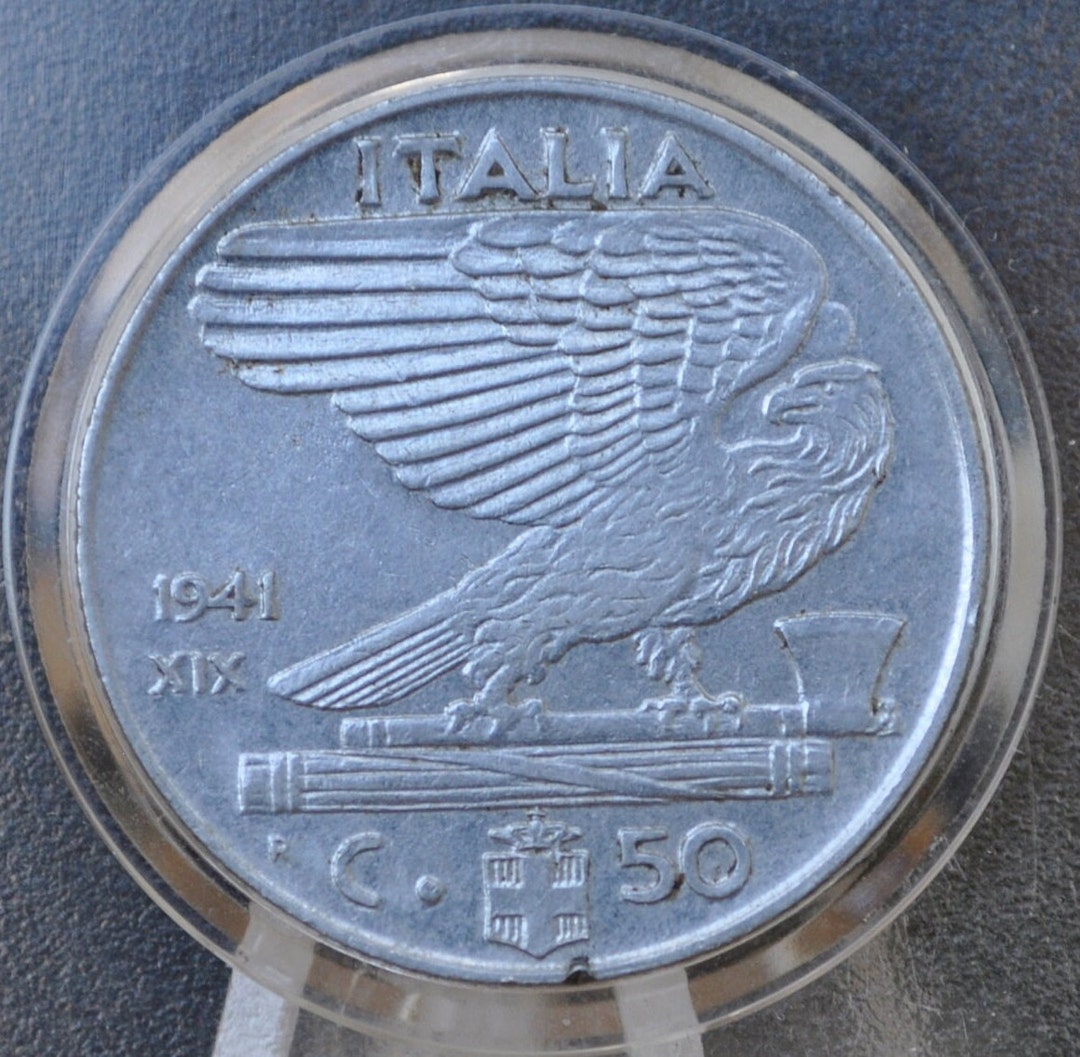 1941 Italian 50 Centesimi Coin - Victor Emmanuel III - Italy Twenty ...