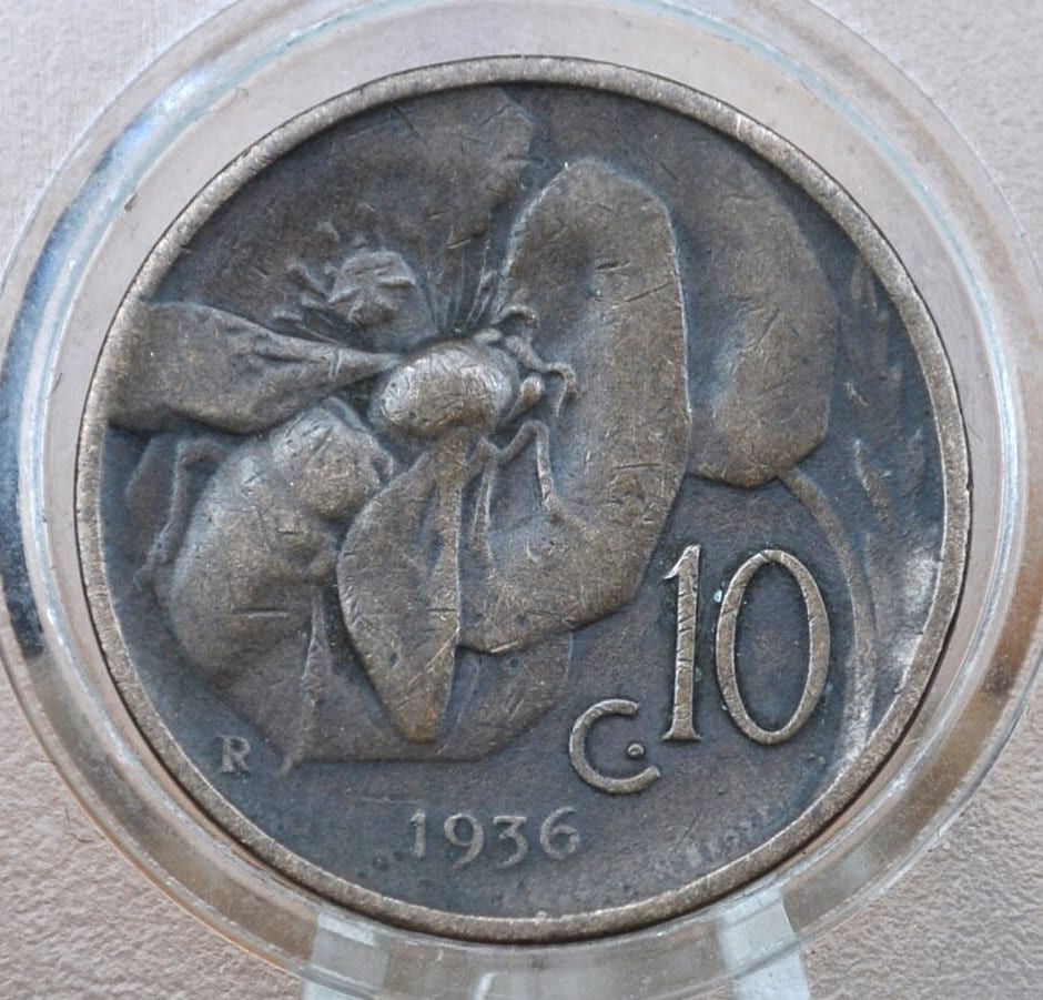 1920's 30s & 40s Italian 10 Cent Coins - Choose by Date - 1935 Italy 10 ...