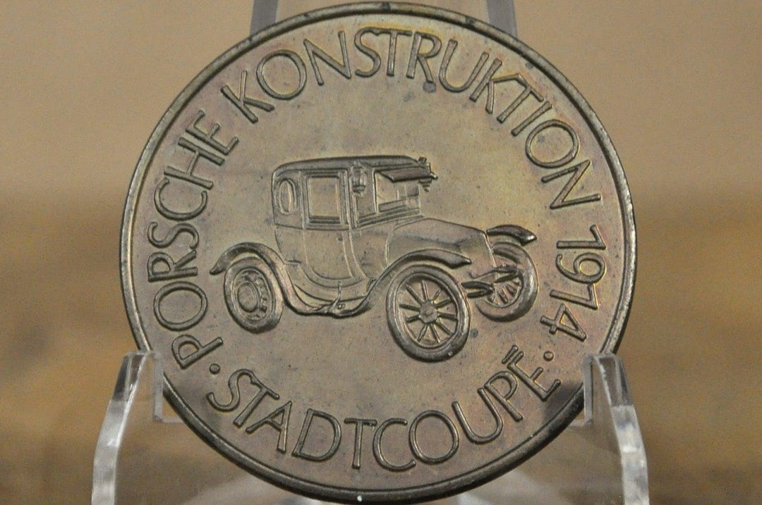 1971 Porsche Calendar Coin - Porsche Konstruktion 1914 "stadtcoupe ...