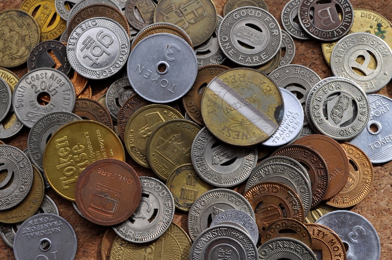 Lot of Vintage Transit Tokens Old Bus Tokens Train Tokens - Etsy