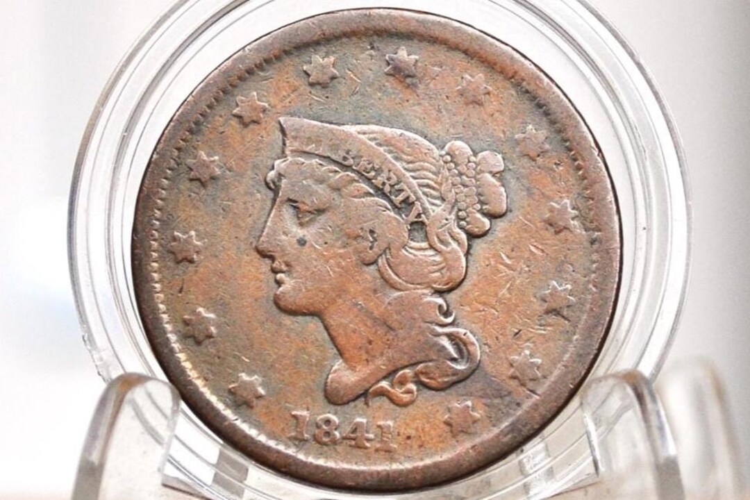 1841 Braided Hair Large Cent - Choose by Coin - 1841 Coronet Cent ...