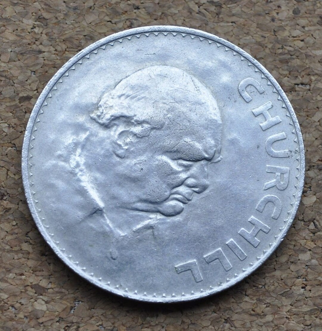 1965 Churchill Crown Commemorative Coin Queen Elizabeth Ii Del Gratia ...