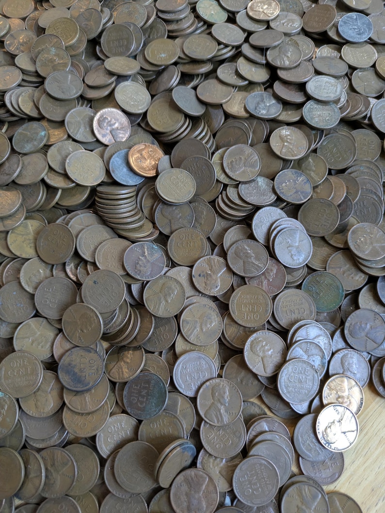 Copper Pennies by the Pound! Wheat Cents (pre-1959) -OR- Memorial Cents ...