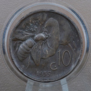 1920's 30s & 40s Italian 10 Cent Coins - Choose by Date - 1935 Italy 10 ...