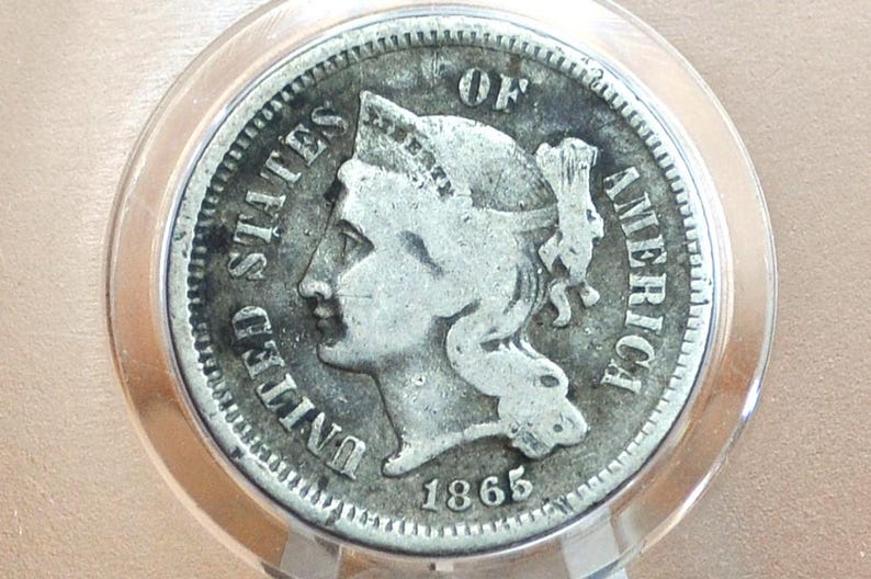 1865 Three Cent Nickel - Choose by Grade - Civil War Era Three-cent ...