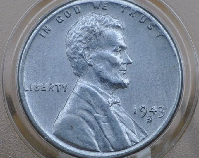 1943-S WWII Era Steel US Cent WW2 Steel Wheat Penny Steel Lincoln Penny ...