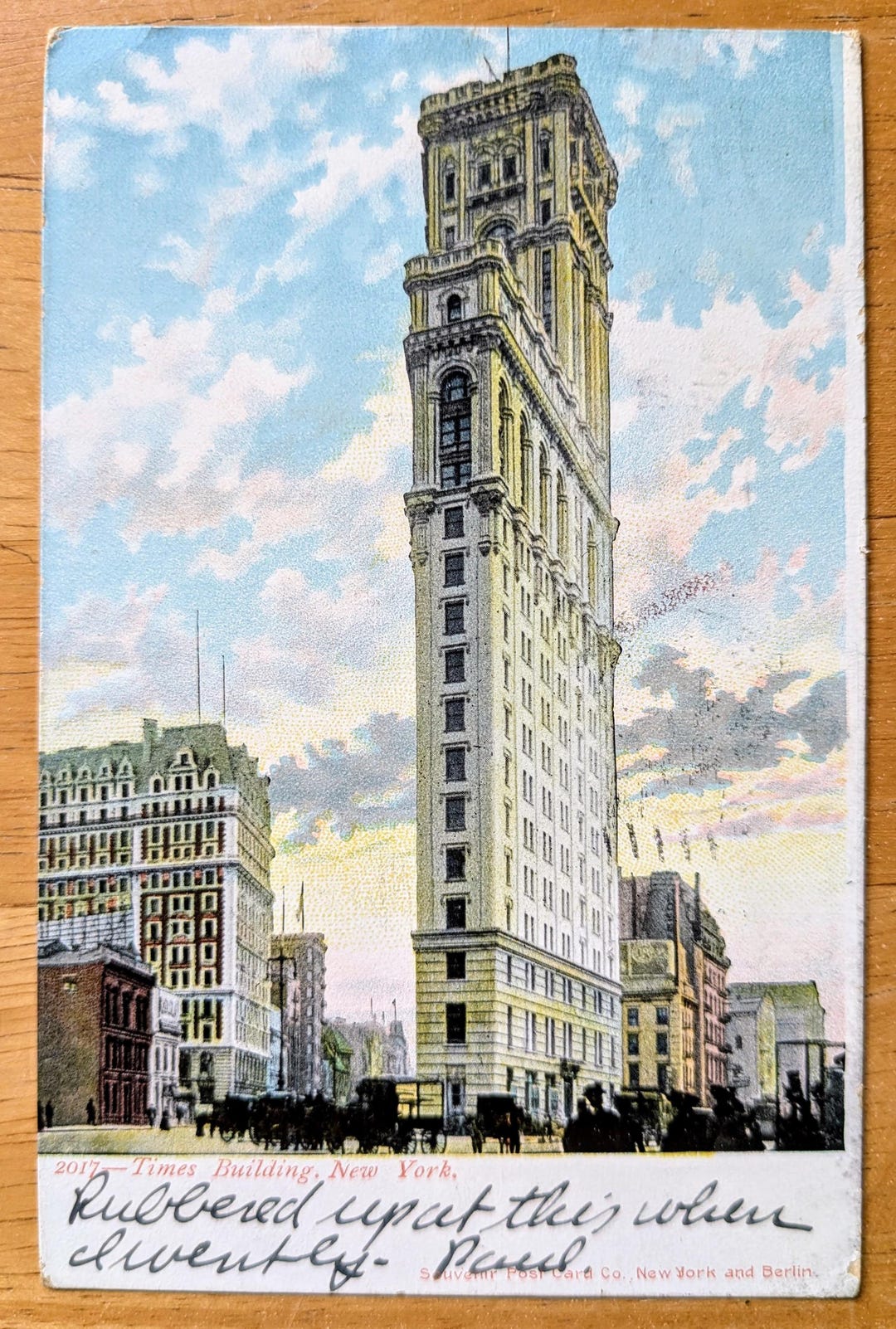 1906 Times Building Street View New York City Postcard - Souvenir Post ...