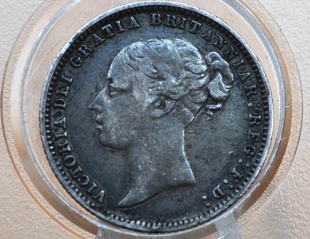 1875 Sixpence Great Britain - Dye 43 - XF Details, Silver - Queen Victoria Young Head - Sterling ...