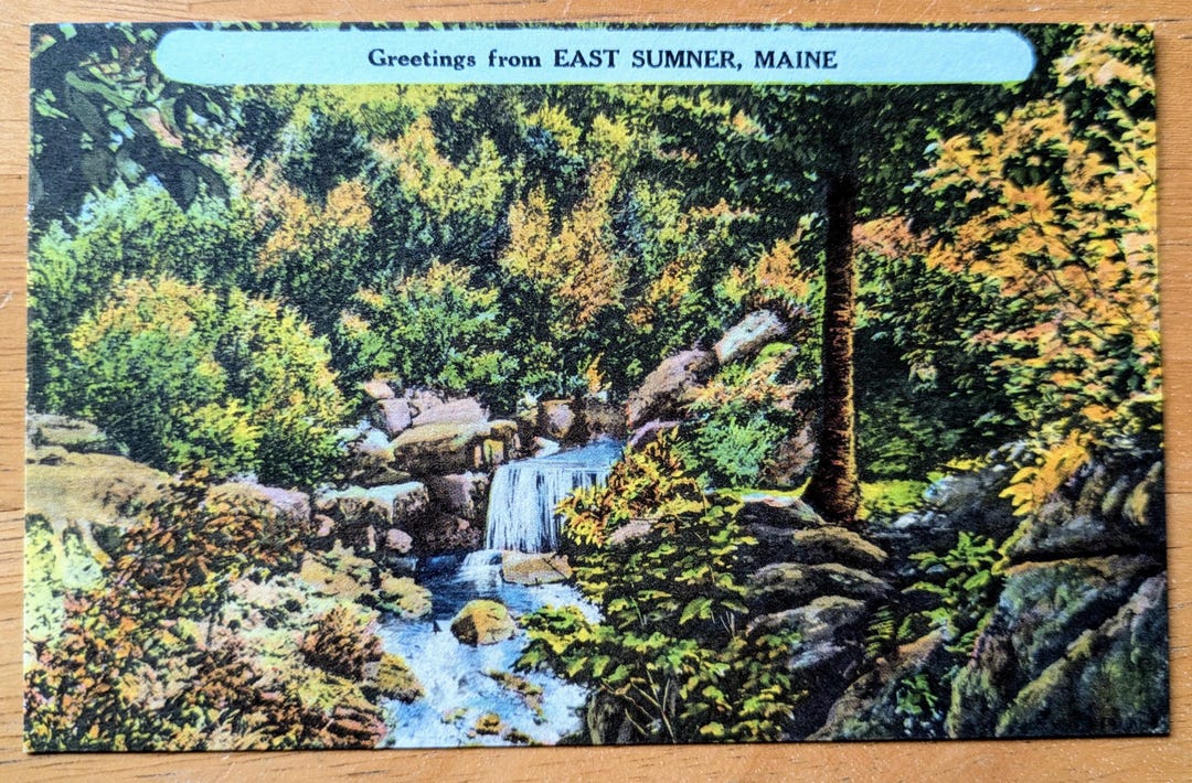 1920s Greetings From East Sumner Maine Postcard - Landscape Panel ...
