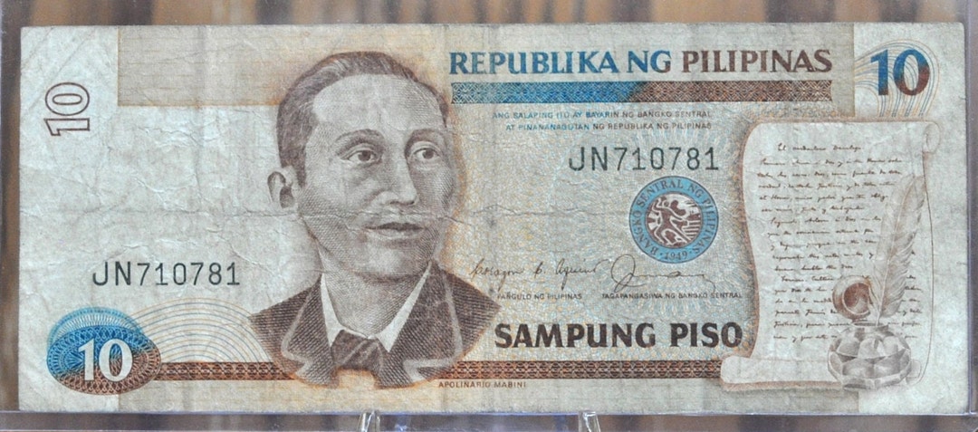 1985-93 Philippines 10 Piso Banknote - Central Bank of the Philippines ...
