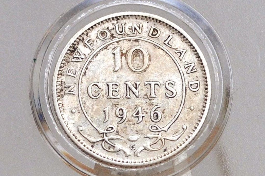 Rare Silver 1946 Newfoundland 10 Cent - AU Condition - Rare Coin, Only ...