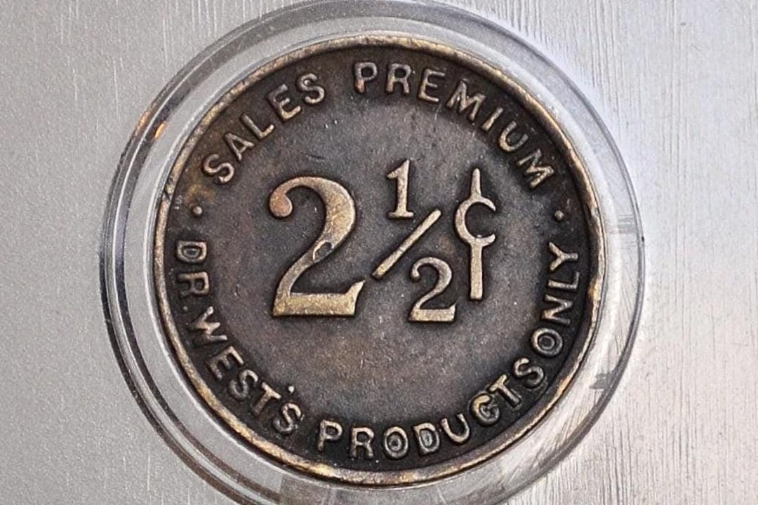 Antique Dr West's Dental Products 2 1/2 Cent Trade Token - Western Co ...