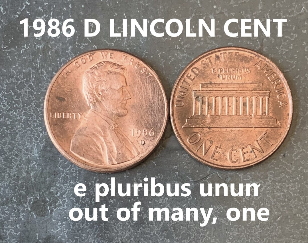 1986 D Lincoln Memorial Penny Cent - Fantastic Condition - 36th ...