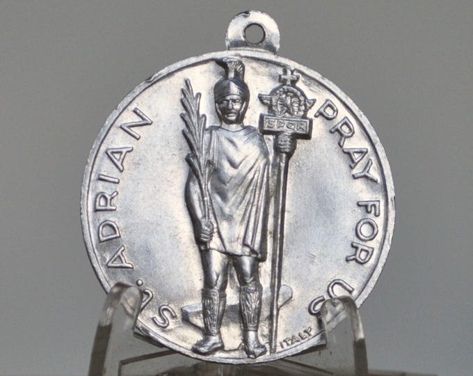 Rare Saint Adrian Crucifixion of Jesus Pendant - Catholic Medal ...