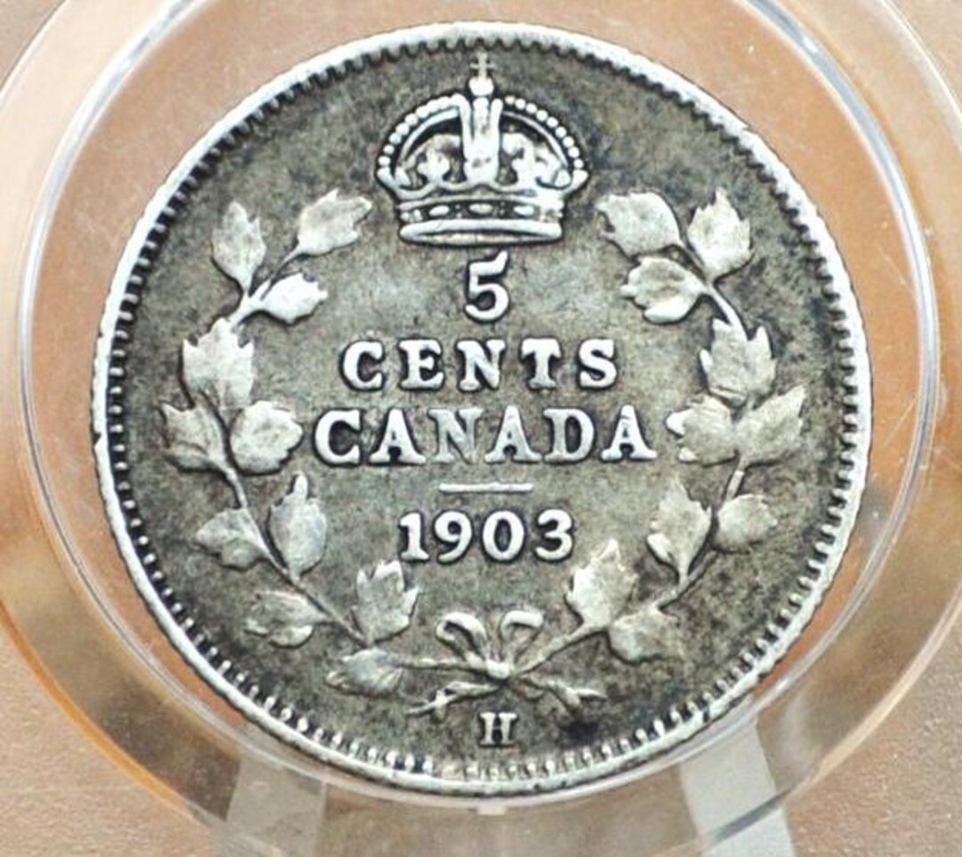 1903 Canadian Silver 5 Cent Coin - VF/XF Grade / Condition - King ...