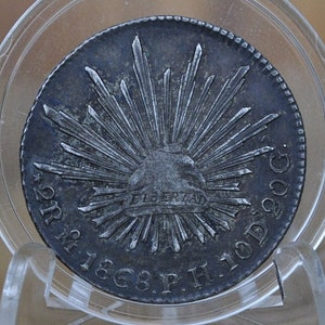 1868 Silver 2 Reales Mo Ph Mexico - Xf (extremely Fine) Grade ...