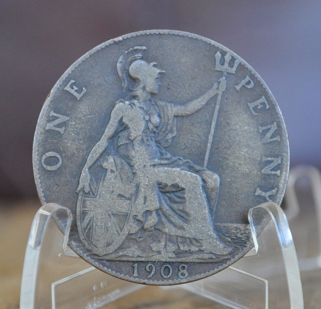 1908 Great Britain One Penny F fine Condition UK Large - Etsy
