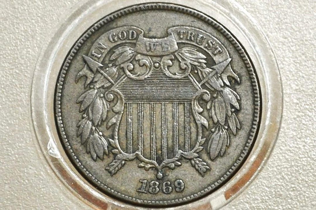 1869 Two Cent US Coin - Choose by Grade / Condition - Civil War Era - 2 ...