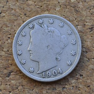 1904 Liberty Head Nickel VG very Good Condition 1904 V Nickel Liberty ...