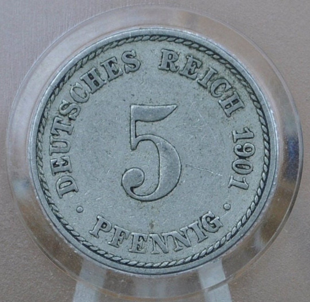 1901 German 5 Pfennig Deutsches Reich - Great Condition - Second Reich ...