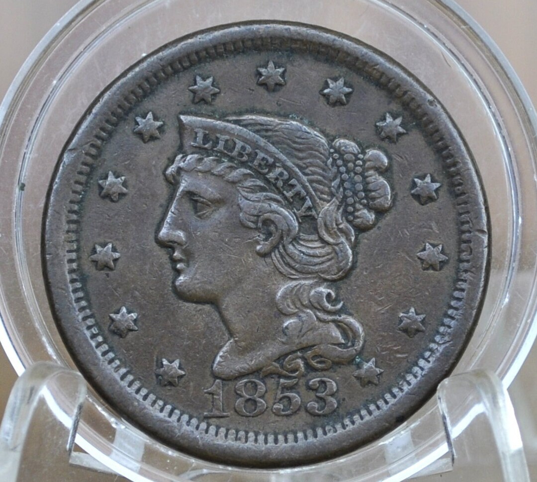 1853 Braided Hair Large Cent XF extremely Fine 1853 Coronet Cent 1853 ...