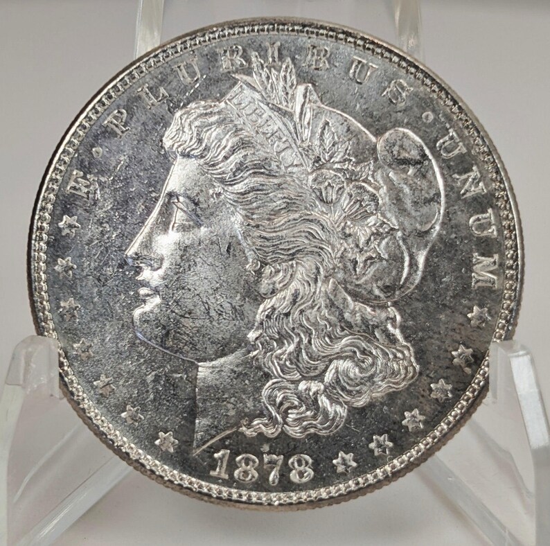 Stunning 1878 Proof-like Morgan Silver Dollar 7 TF Tail Feathers First ...