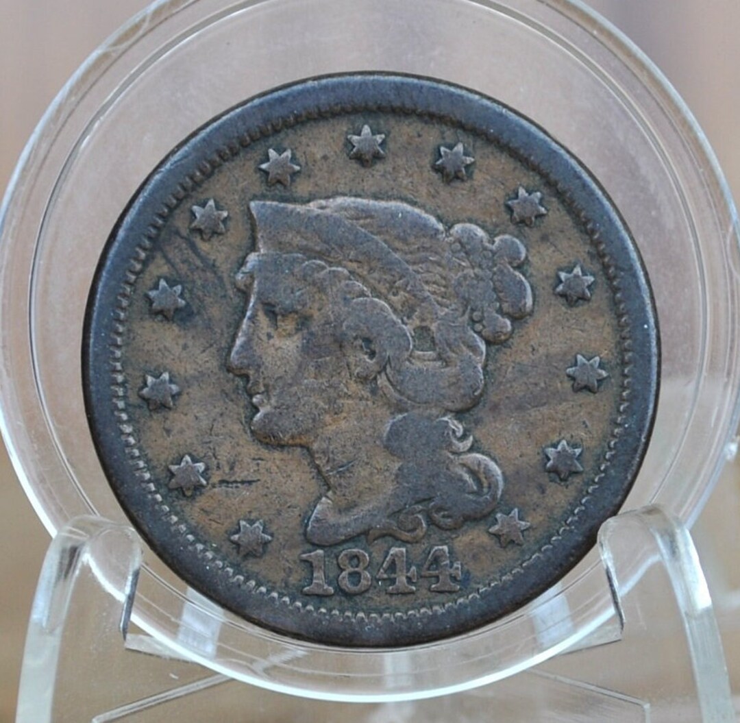 1844 Braided Hair Large Cent - Choose by Grade / Condition - 1844 Coronet Cent - 1844 US Large ...