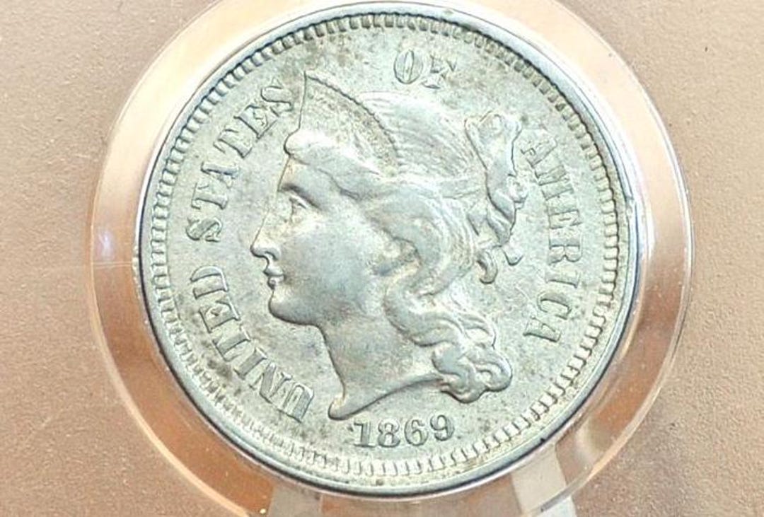 1869 Three Cent Nickel US Coin - Choose by Grade / Condition - Civil ...
