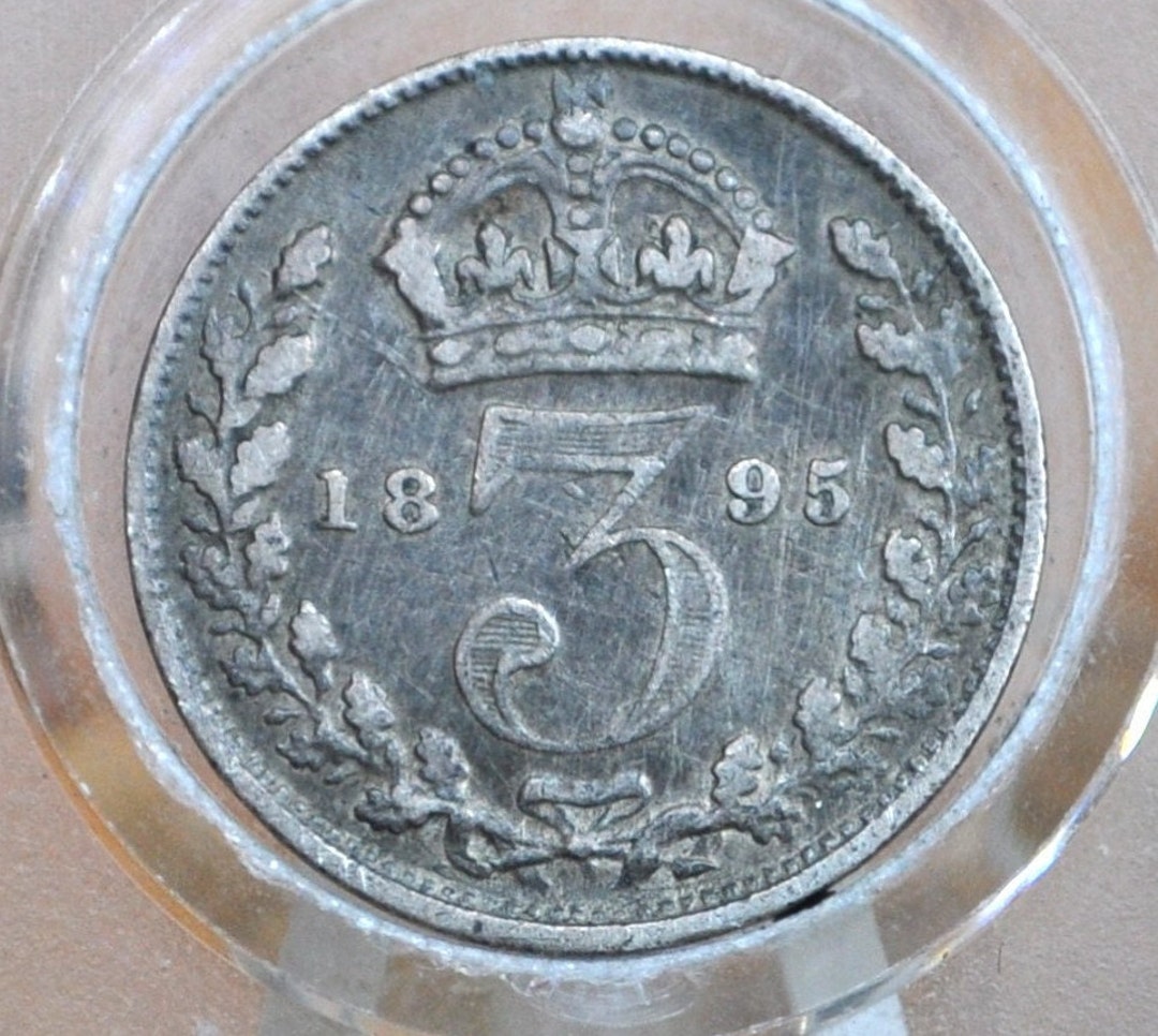 1895 Threepence Great Britain 3 Pence Silver - VF (very Fine) Condition ...