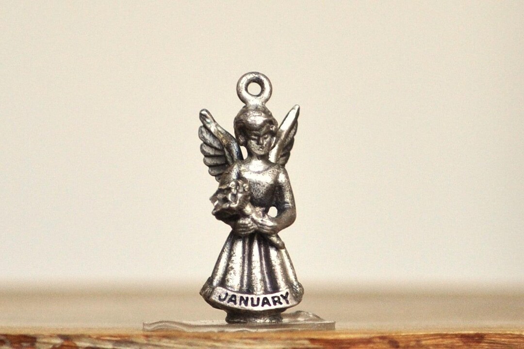 Vintage Creed Sterling Guardian Angel January Charm Pendant! 925 ...