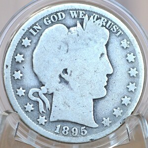 1895 Barber Half Dollar - G (good) Grade / Condition - 1895P Barber Silver Half Dollar - 1895 P ...