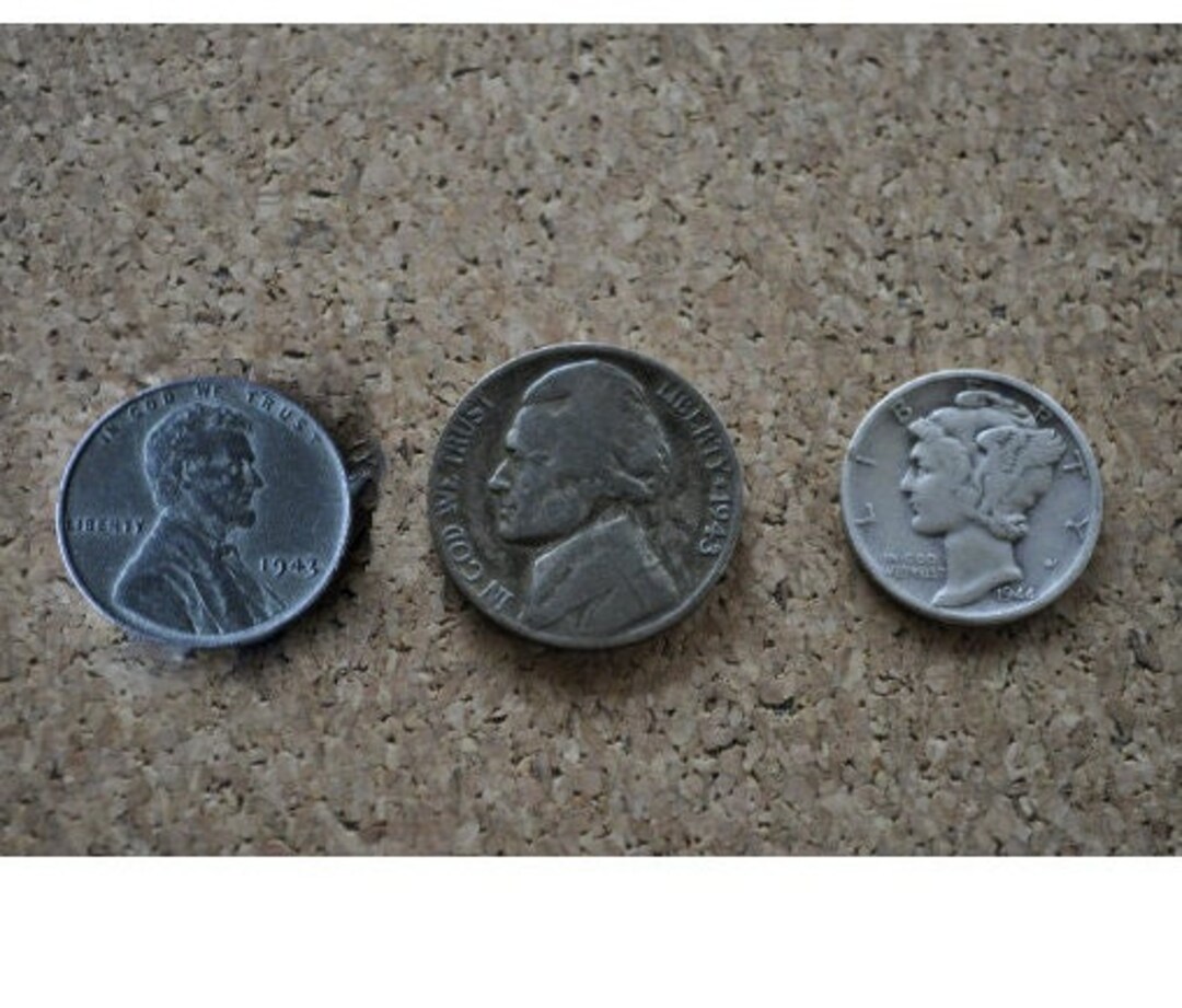 WWII (WW2) War Coin Collection Silver Nickel, Silver Dime, Steel Penny ...