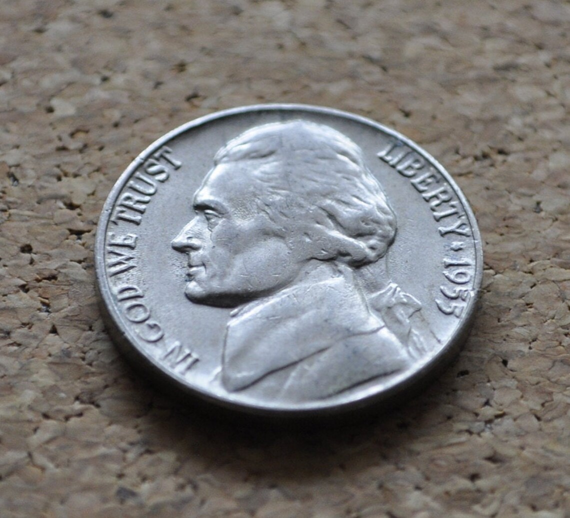 1955 D Jefferson Nickel - Great Condition - 1955 D Nickel - Denver Mint ...