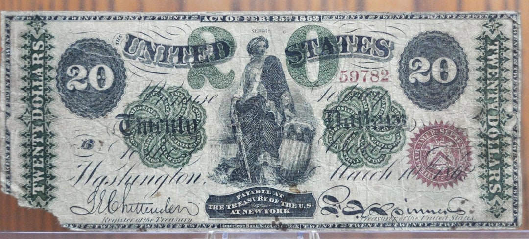 Extremely Rare 1862 20 Dollar Demand Note - Contemporary Counterfeit ...