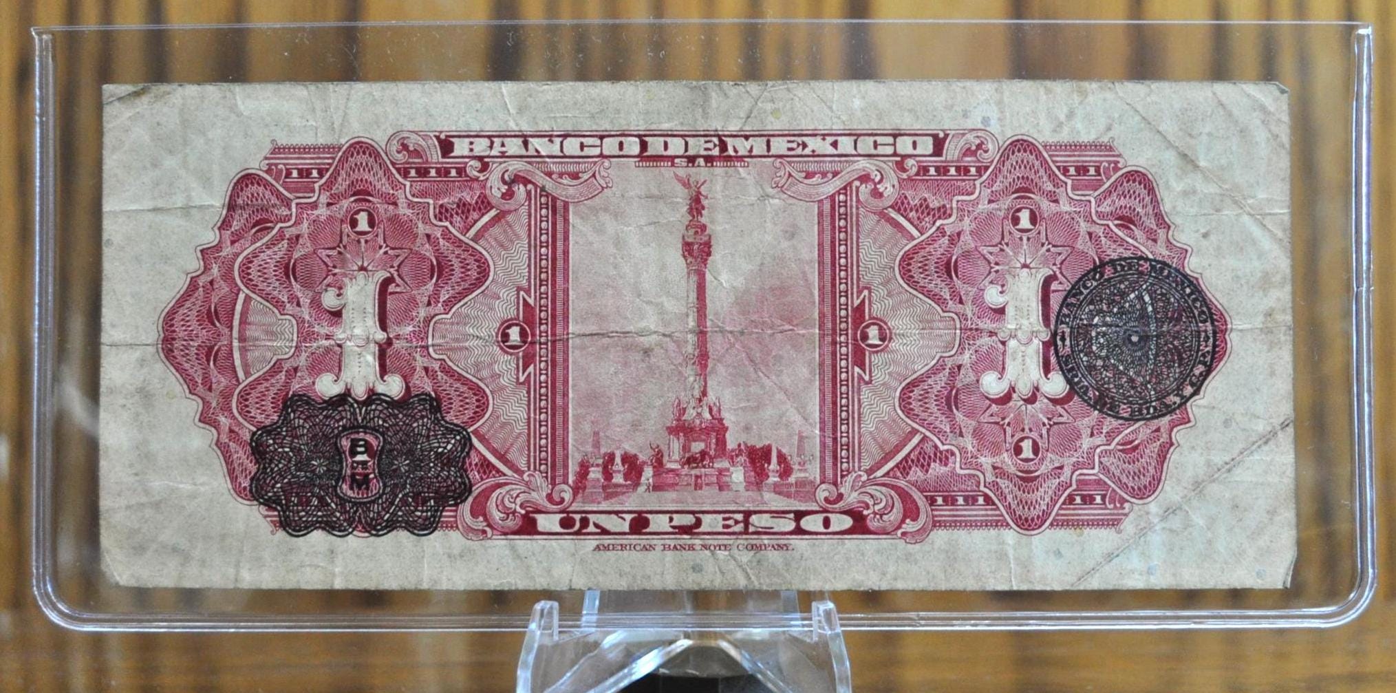 Bank of Mexico 1 Peso Bank Note - Aztec Calendar Design - Choose by ...
